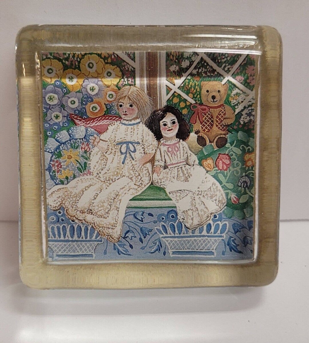 Vintage SHARON JERVIS Dolls Window Seal Paperweight Glass Made in ...