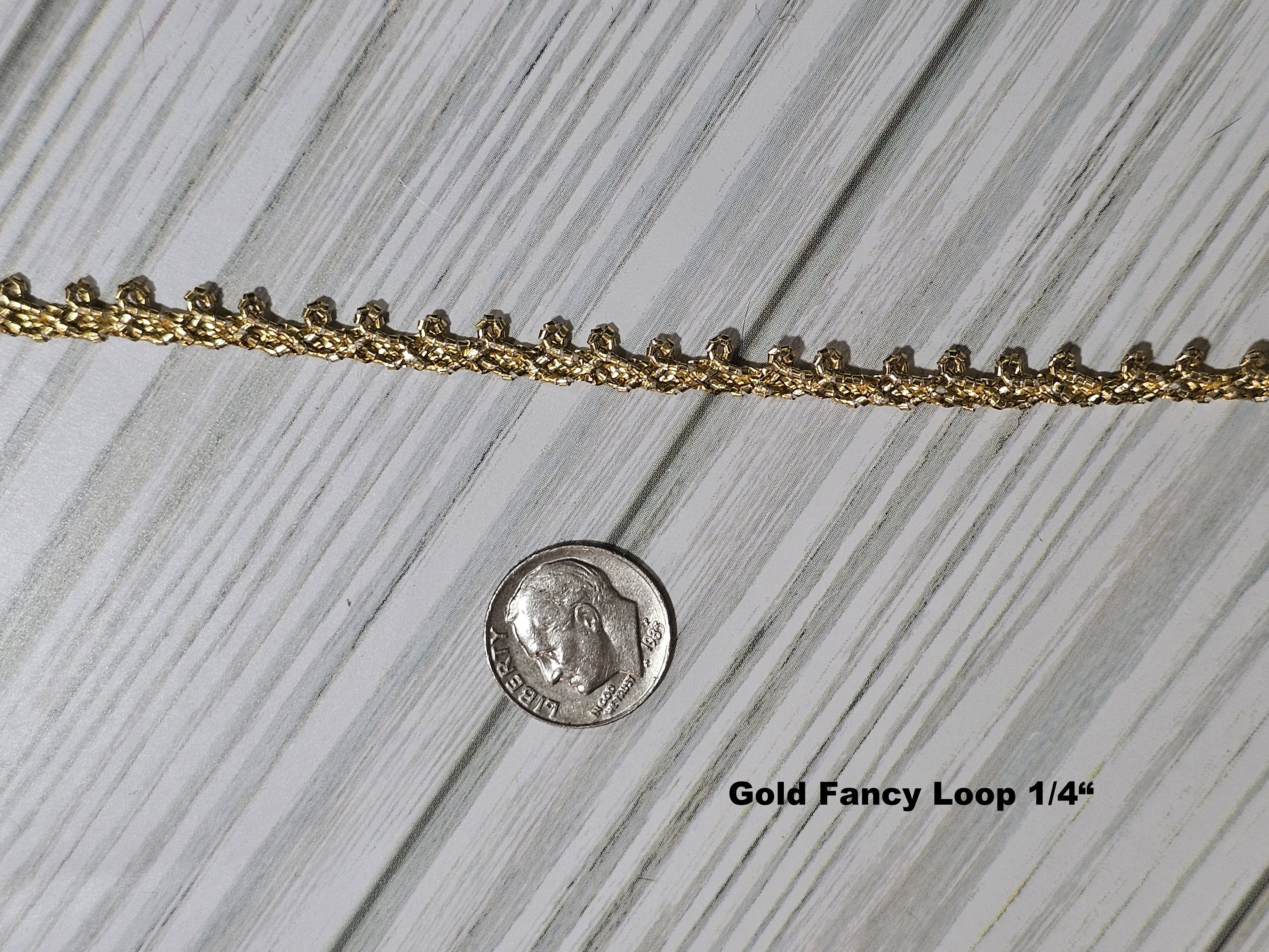 Gold Silver Metallic Trim Ric Rac Flat Vintage Sold by the Yard Great ...