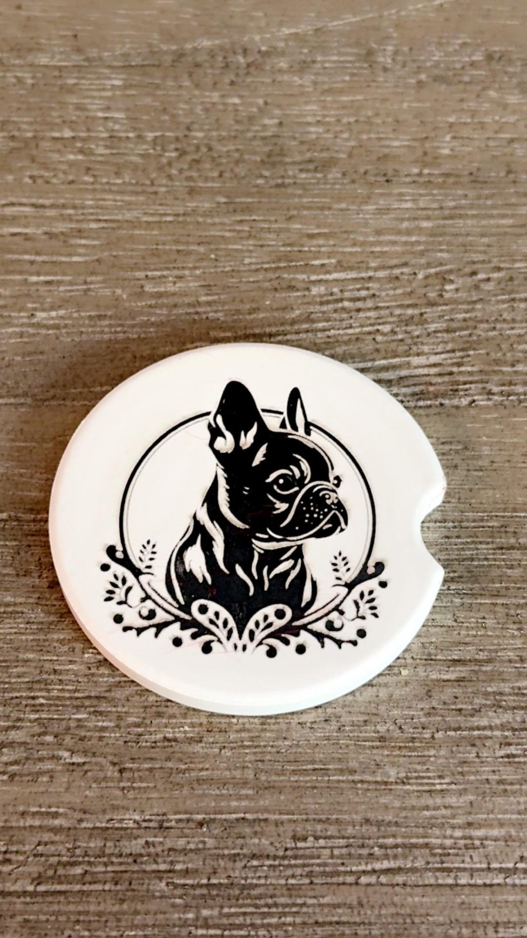 Laser Engraved Cute Ceramic Car Coasters. Frenchie, Dog Life, Mom Life ...
