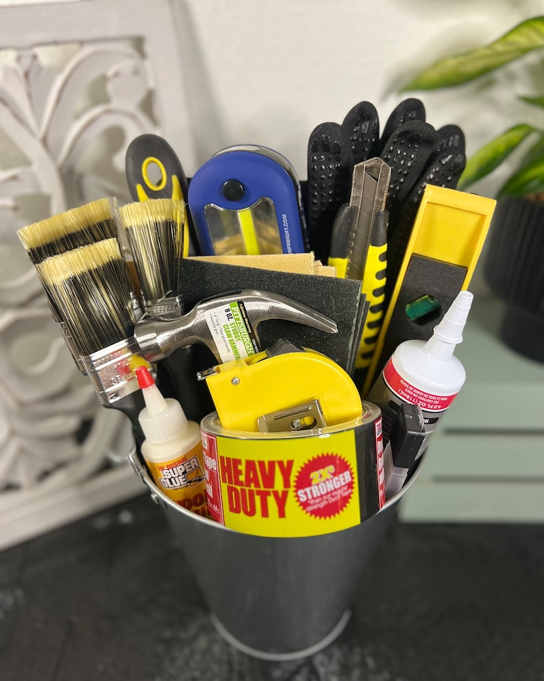 Handyman Gift Basket: First Homeowner Essentials With Custom Wood Tag ...
