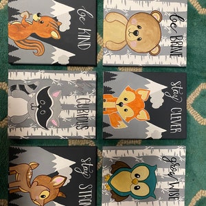 Woodland Animals Nursery Signs Hand Painted - Etsy