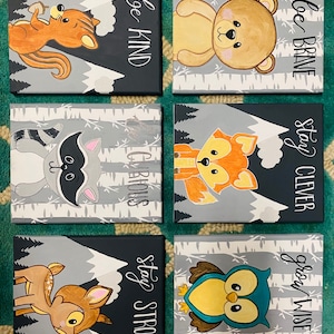 Woodland Animals Nursery Signs Hand Painted - Etsy