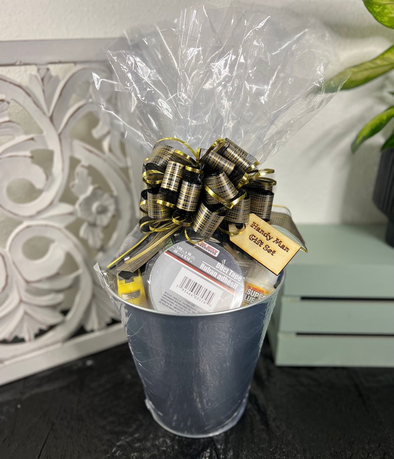 Handyman Gift Basket – Housewarming Gift for Him, Personalized Wood Tag ...