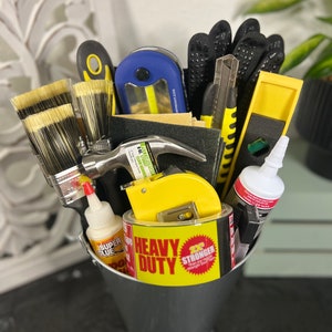 Handyman Gift Basket – Housewarming Gift for Him, Personalized Wood Tag ...