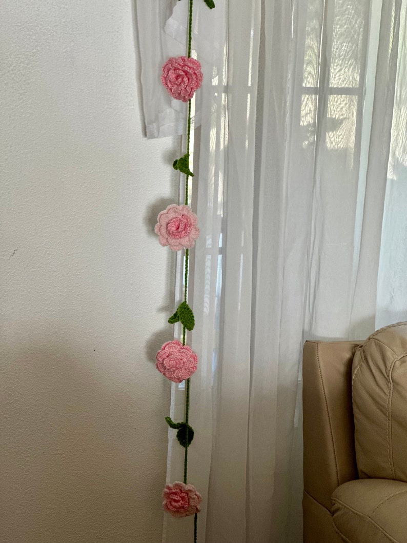 Crochet Rose Flower Garland: Spring Summer Wall Hanging - Etsy