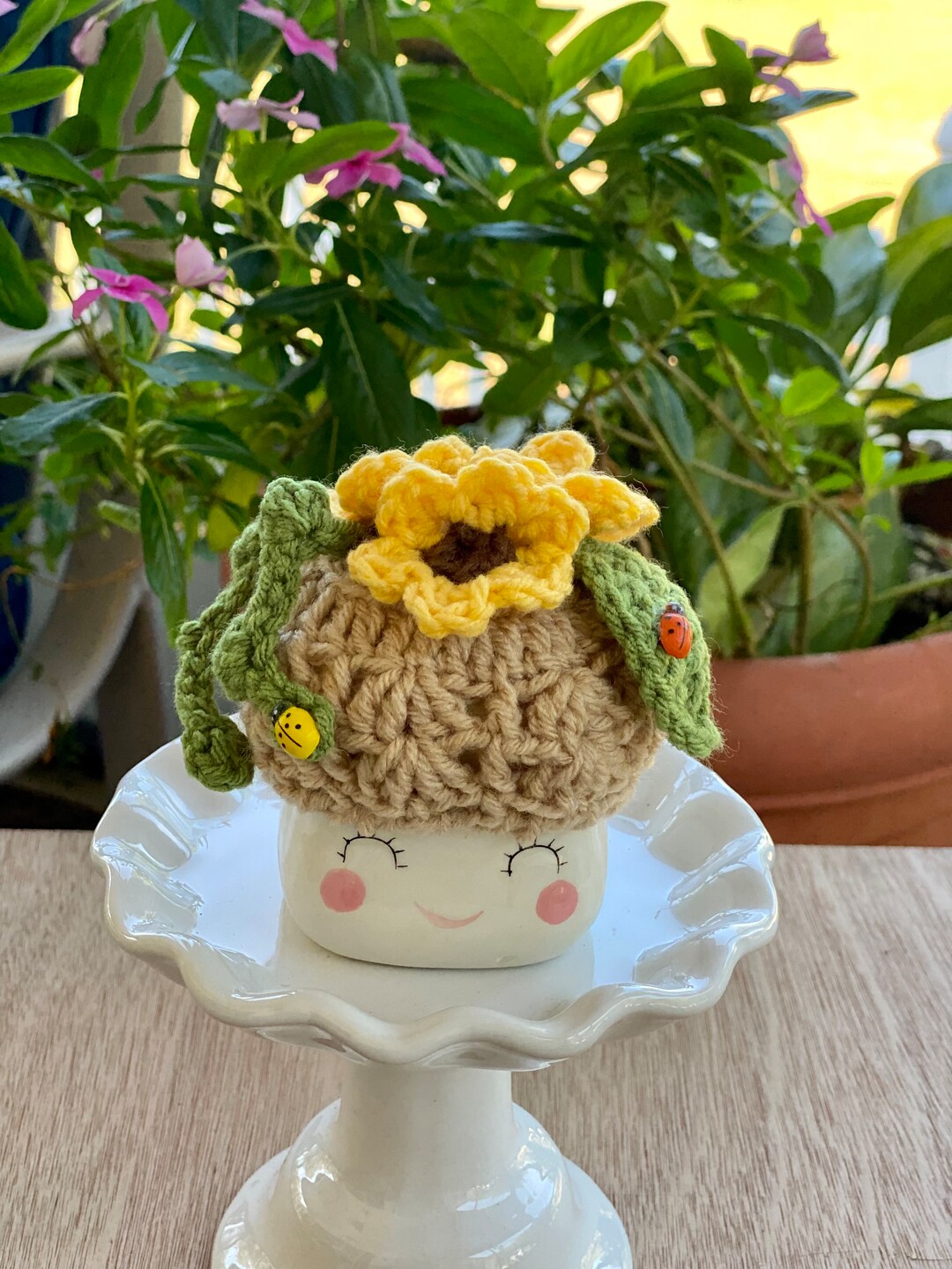 Crochet Marshmallow Mug Cap: Mini Sunflower Decor (mug Not Included) - Etsy