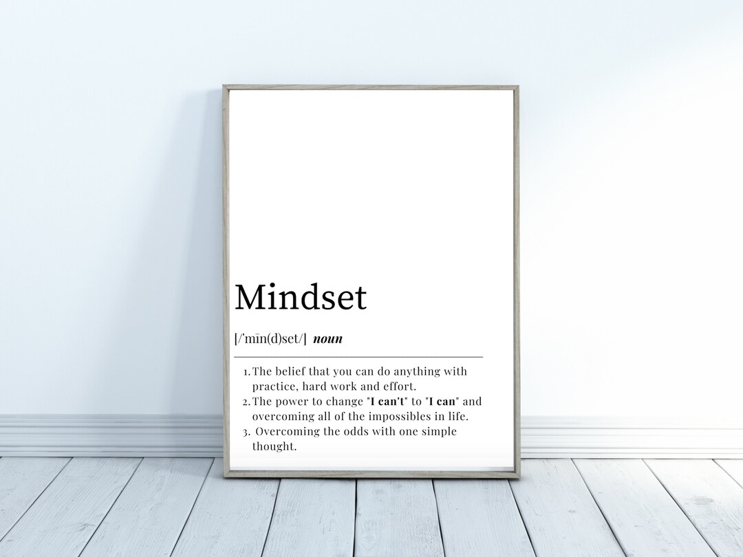 Mindset, Definition Wall Art, Modern Wall Art, New Home Gift, Home ...