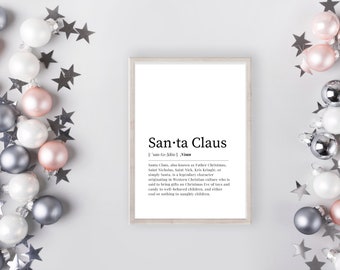 Santa Claus Definition Printable Wall Art Santa Claus Print Santa Claus ...