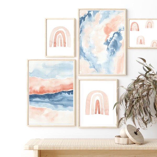 Navy Blue and Peach - Etsy