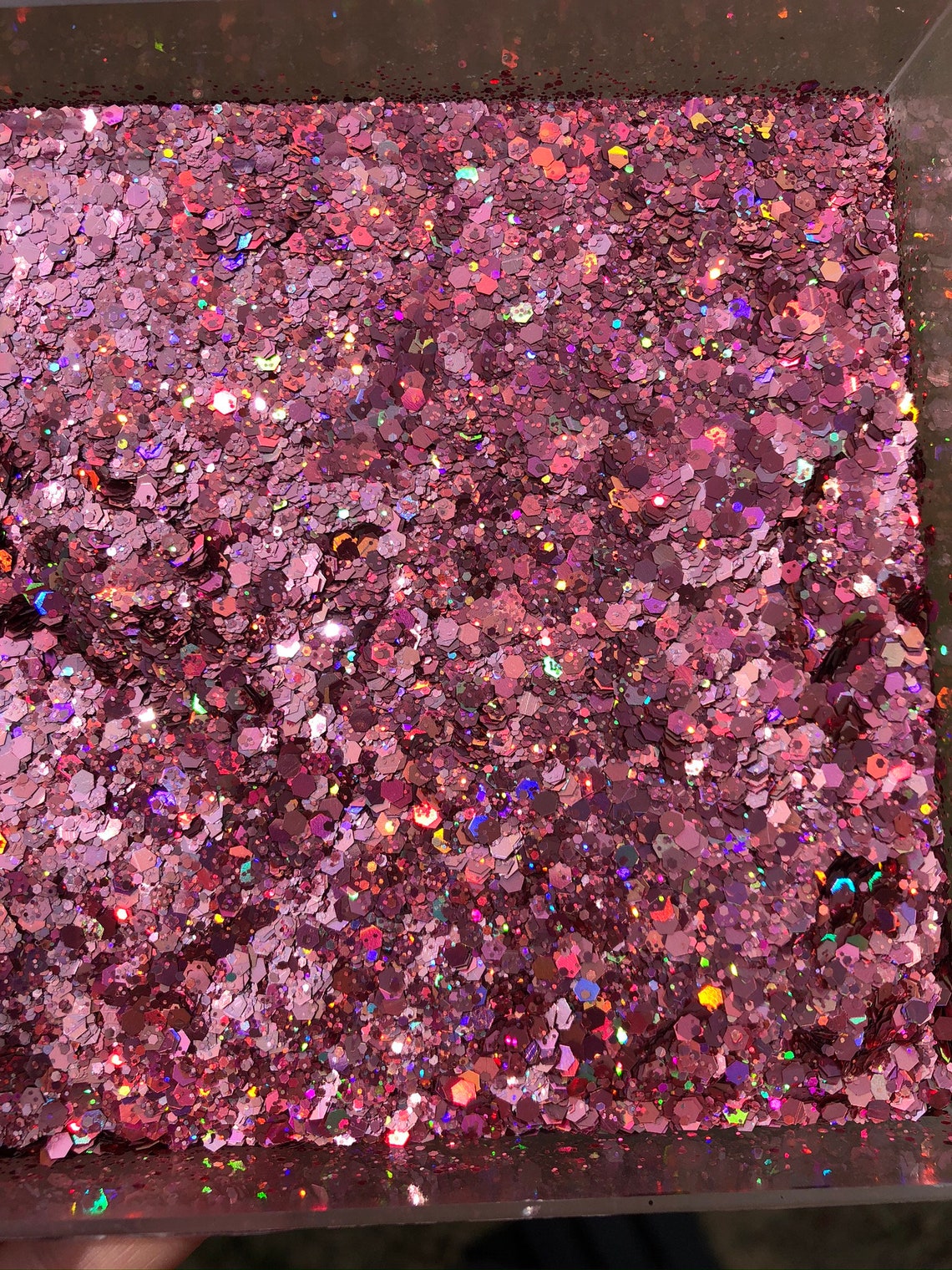 Prism/chunky Pink Holographic Mix | Etsy