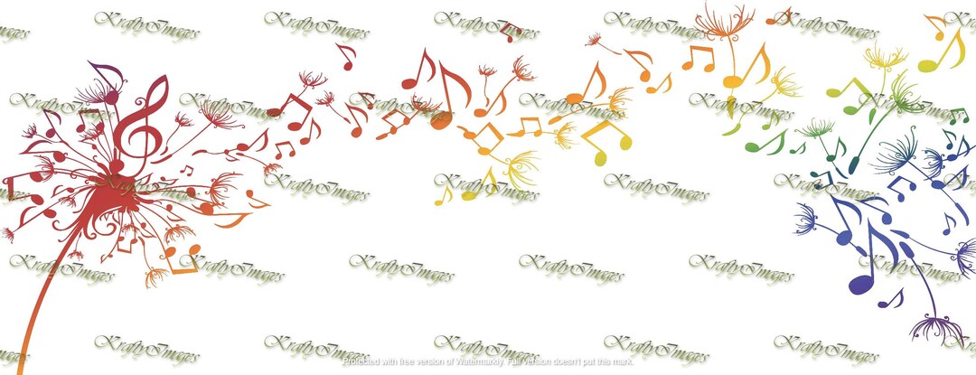 Rainbow/music Note Dandelion Flower/floating/png/notes/treble Clef ...