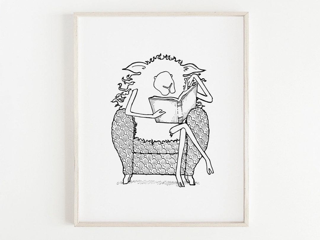 Sheep Reading A Book Art Print | Sheep Art Printable | Reading Wall Art ...