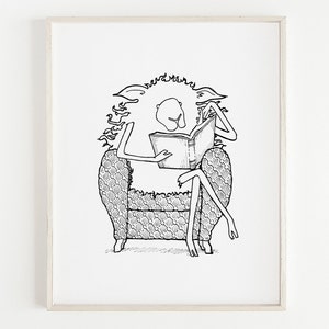 Sheep Reading A Book Art Print Sheep Art Printable Reading Wall Art ...