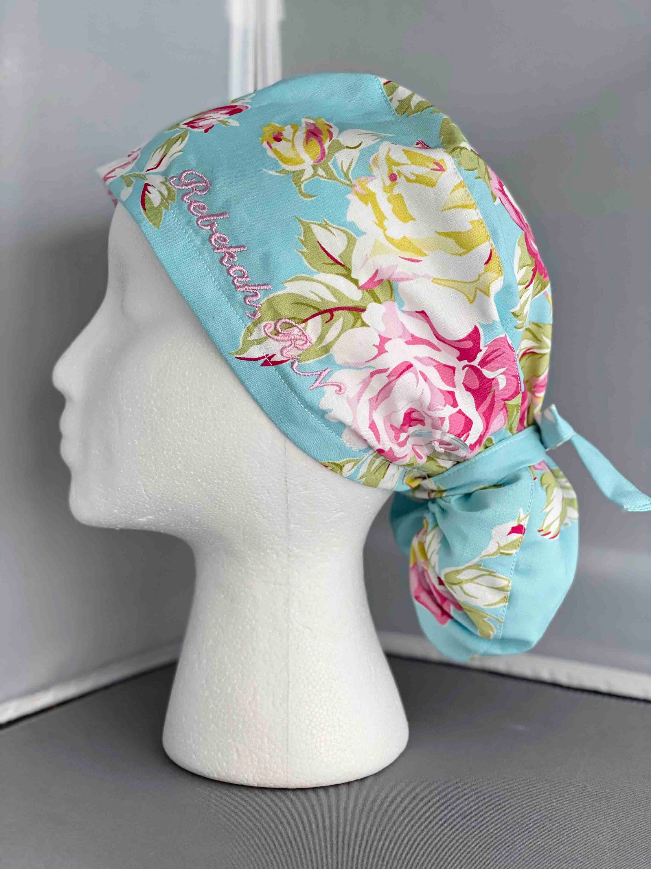 Embroidered Ponytail Scrub Cap for Women Scrub Hat Surgical - Etsy
