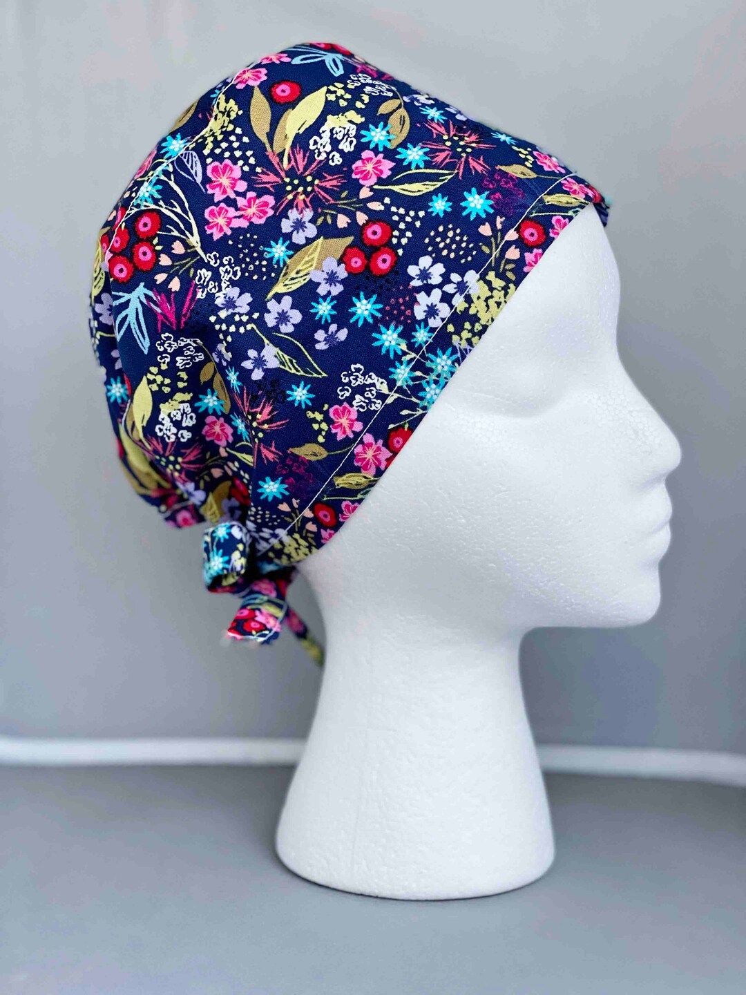 Embroidered Scrub Cap for Women, Hair Cover for Nurses, Medical Hair ...