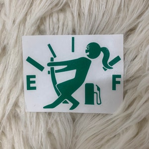 Funny Empty Gas Tank Car Decal, Funny Car Decal for Men and Women, Girl ...
