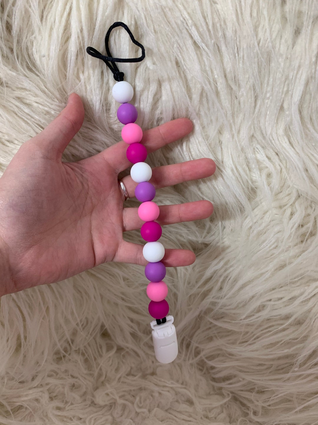Pink and Purple Pacifier Clips for Little Girls, Cute Easter Themed ...
