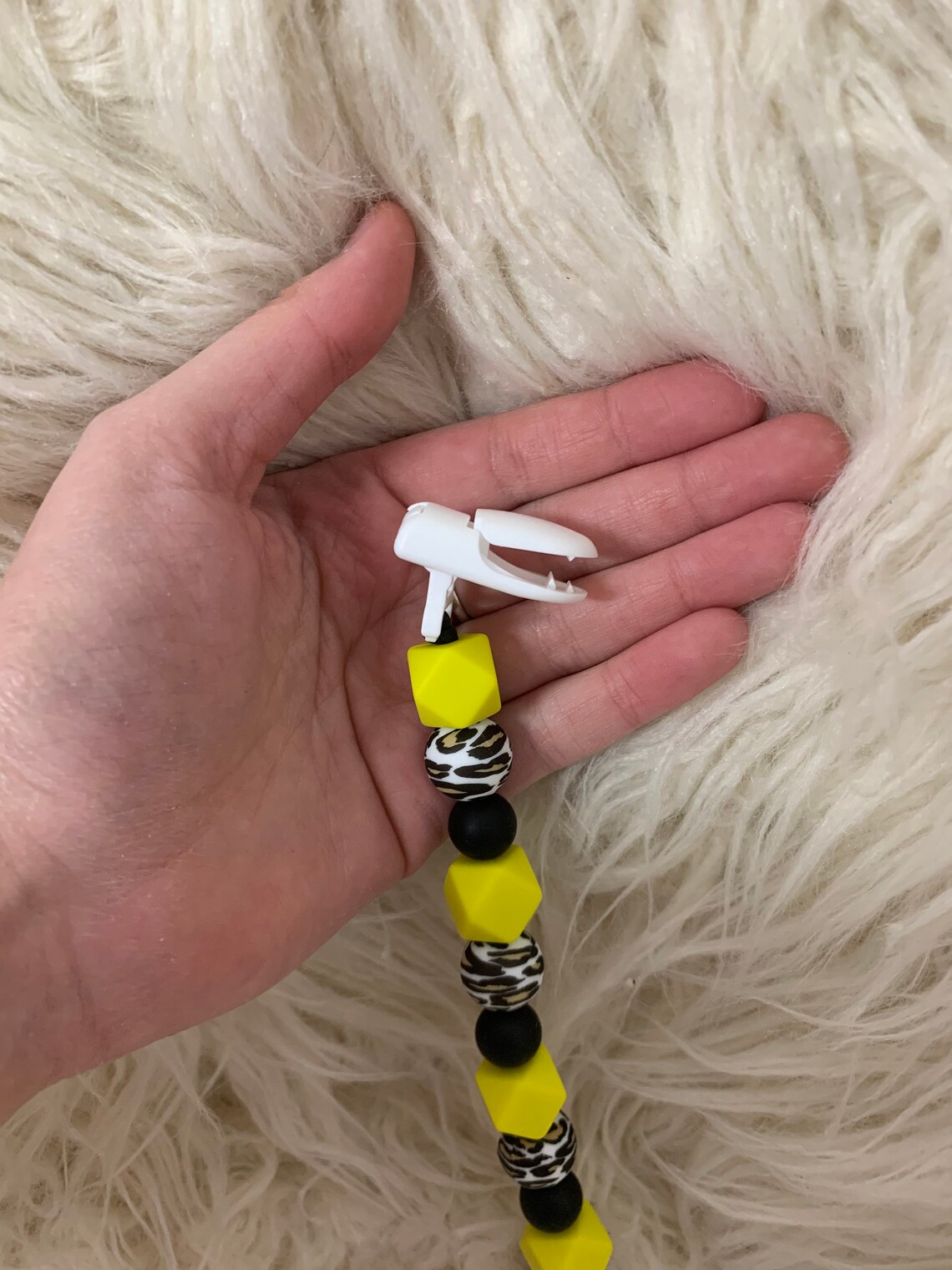 Yellow Leopard Pacifier Clip, Leopard and Yellow Pacifier Clip, Cute ...