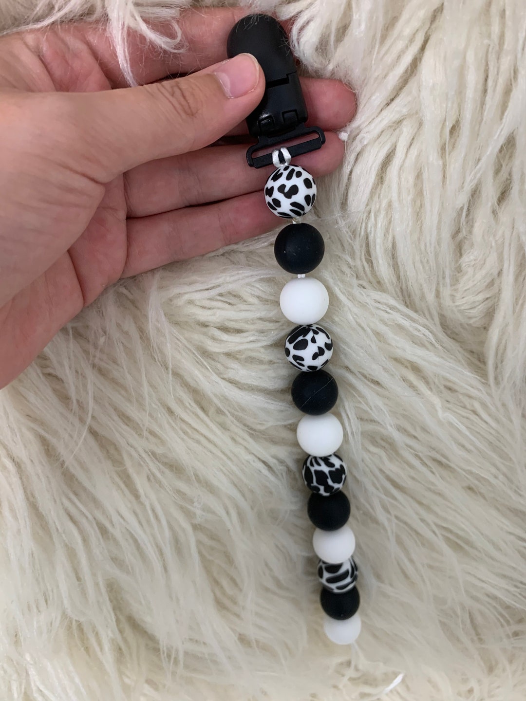 Custom Cow Print Pacifier Clip, Cute Cow Print Pacifier Clip, Cow Print ...