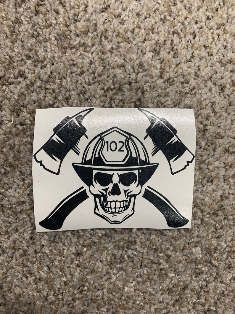 Custom Firefighter Skull Decal, Decal for Firefighters, Skull ...