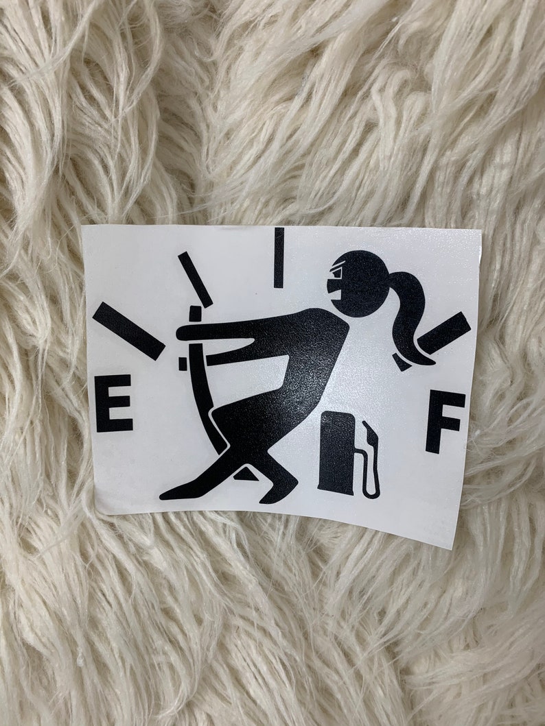 Funny Empty Gas Tank Car Decal, Funny Car Decal for Men and Women, Girl ...
