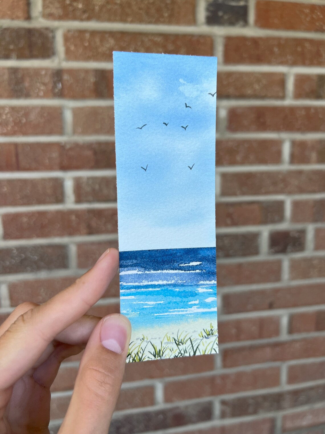 Tropical Beach Watercolor Bookmark | Original Hand Painted Bookmark - Etsy