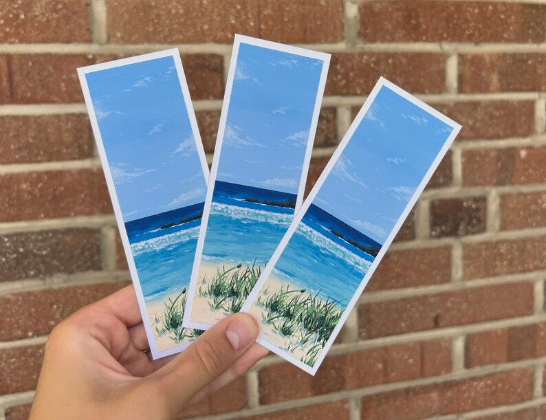 Tropical Beach and Palm Tree Printed Art Bookmarks - Etsy