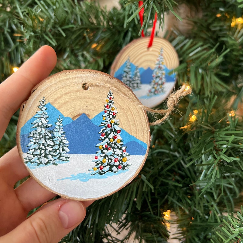 Wood Slice Christmas Ornaments - Etsy