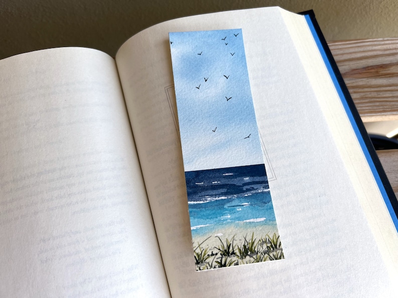 Tropical Beach Watercolor Bookmark Original Hand Painted - Etsy