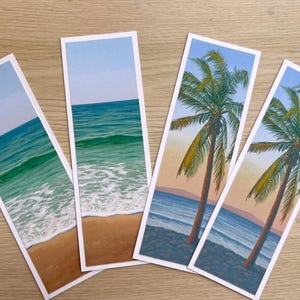Tropical Beach and Palm Tree Printed Art Bookmarks - Etsy