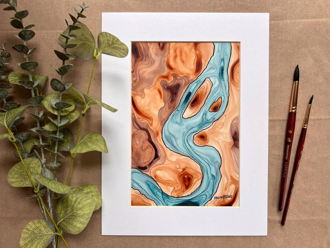 Copper Canyon | Abstract Topographical Map #4, Matted - Etsy