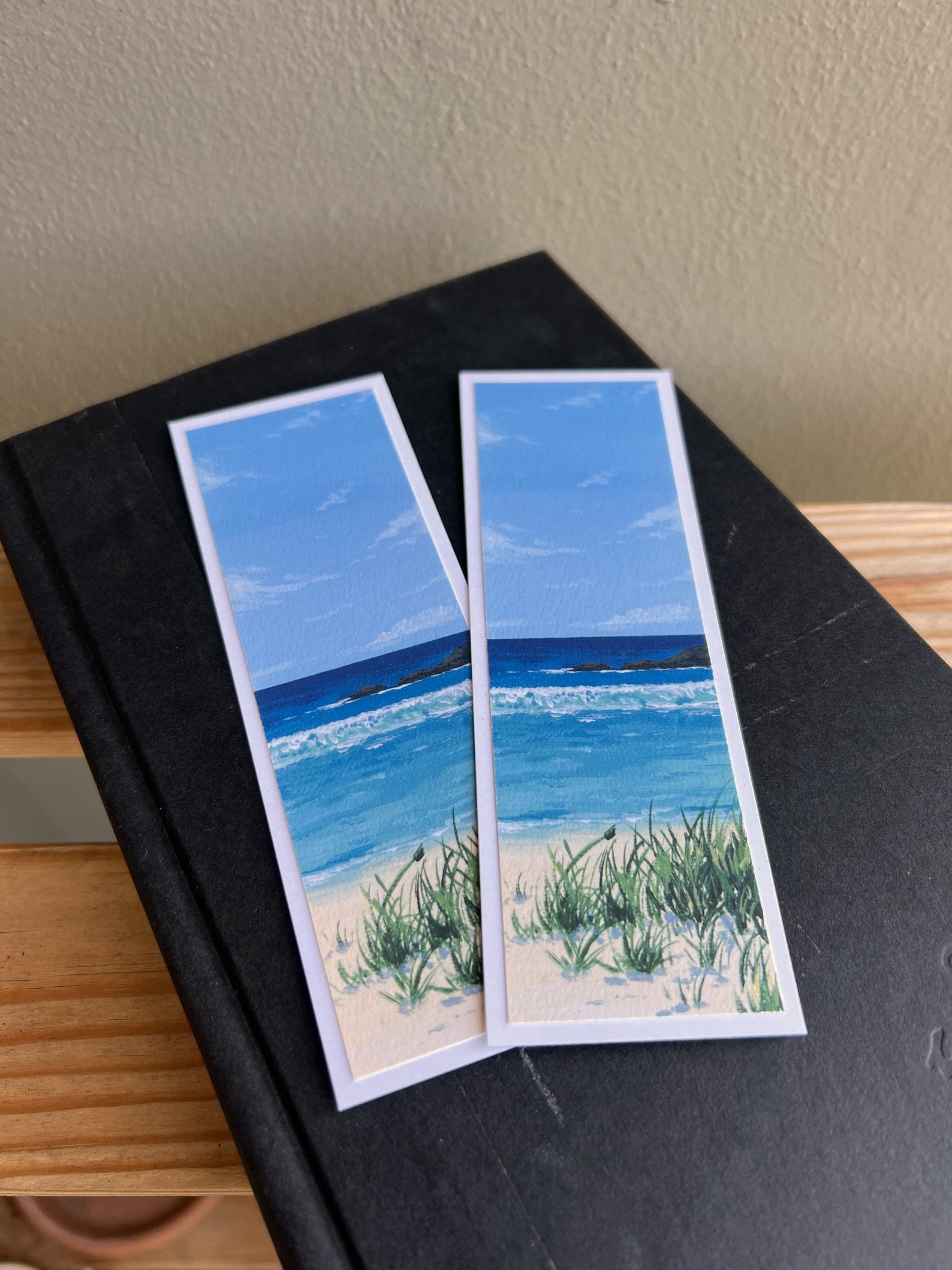 Tropical Beach and Palm Tree Printed Art Bookmarks - Etsy