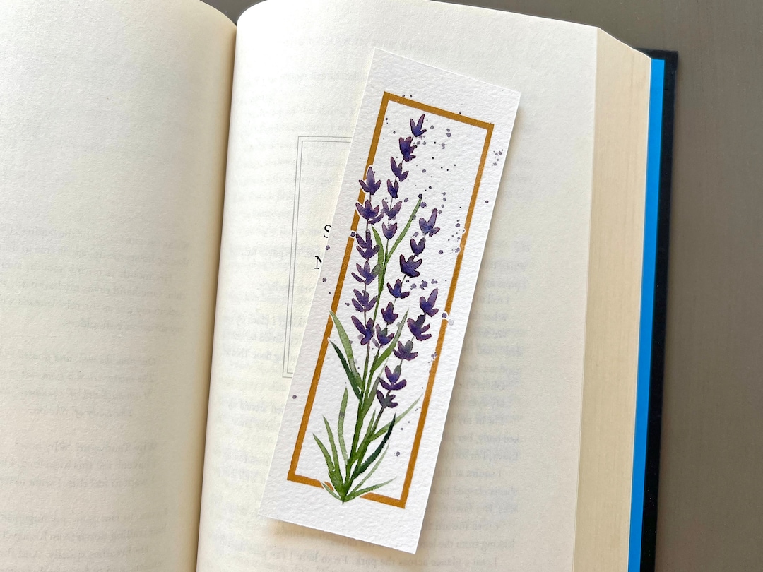 Lavender Watercolor Bookmark | Original Hand-painted Bookmark - Etsy