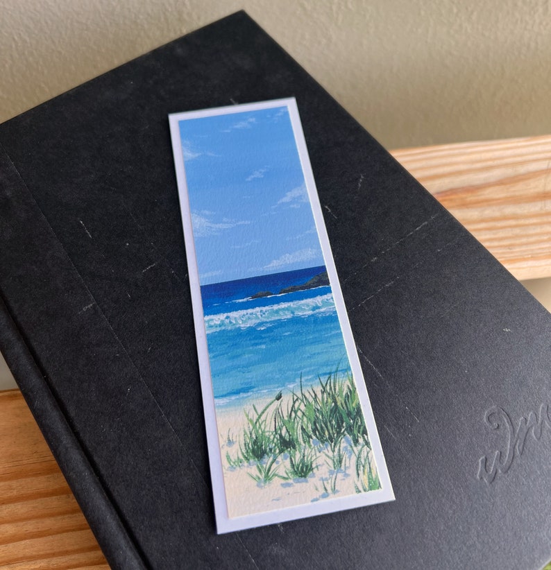 Tropical Beach and Palm Tree Printed Art Bookmarks - Etsy