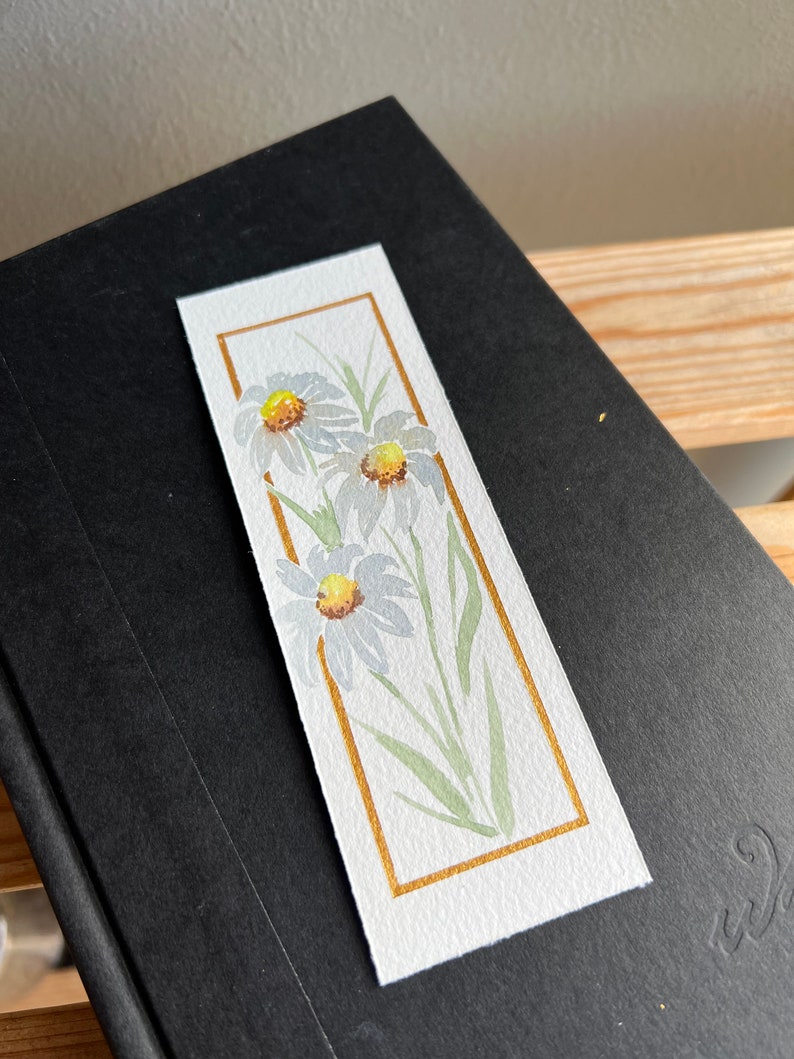Daisies Watercolor Bookmark | Original Hand Painted Bookmark - Etsy UK