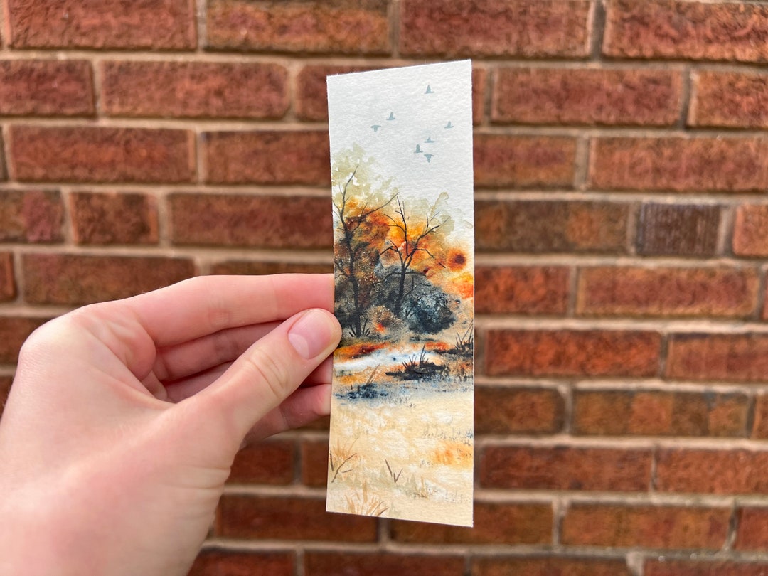 Abstract Forest Landscape Watercolor Bookmark | Original Hand-painted ...