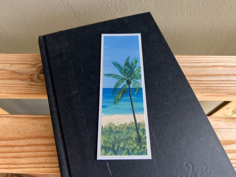 Tropical Beach and Palm Tree Printed Art Bookmarks - Etsy