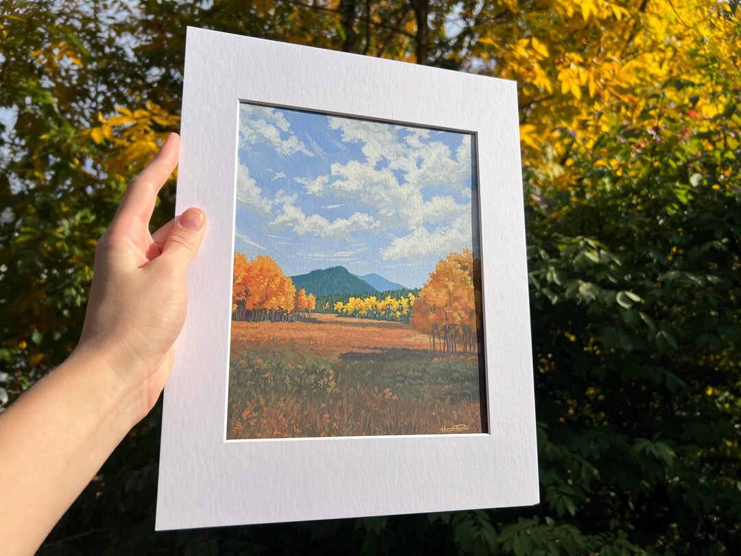 Autumn in Boulder | Original Gouache Painting, Matted - Etsy