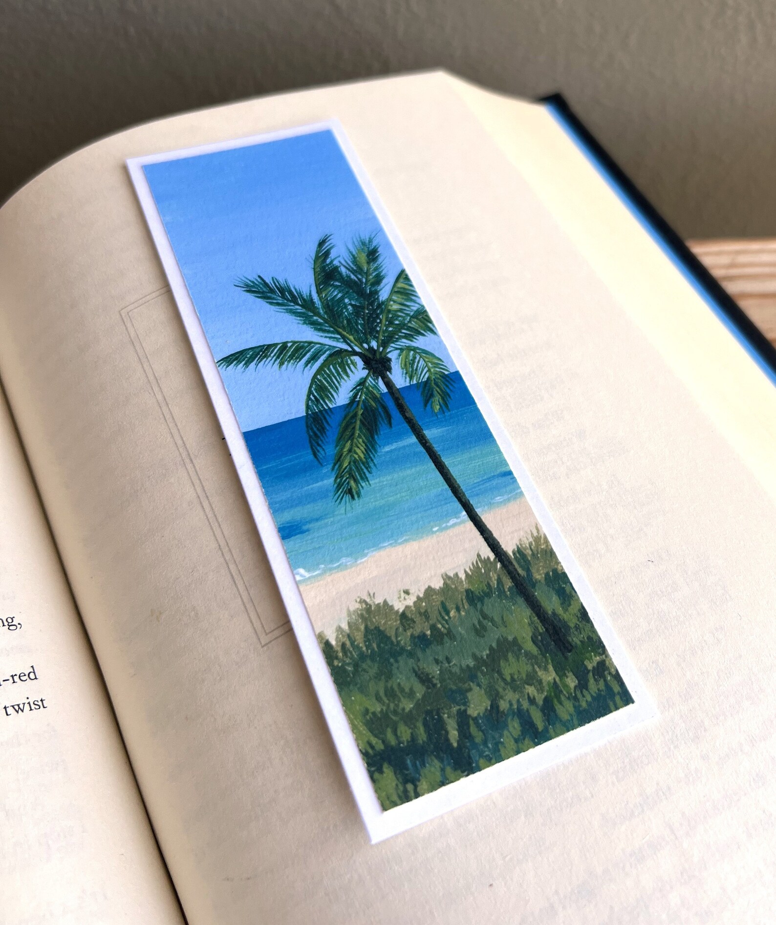 Tropical Beach and Palm Tree Printed Art Bookmarks - Etsy