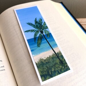 Tropical Beach and Palm Tree Printed Art Bookmarks - Etsy