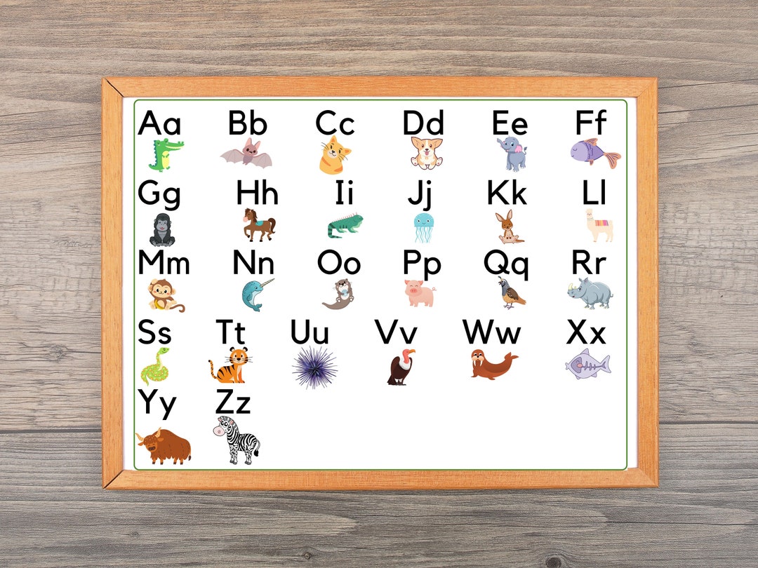 Minimalist Alphabet Animal Poster and Flashcards - Etsy