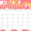 Printable September 2024 Calendar : Retro 70s Daisy - Etsy Canada
