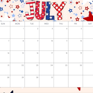 Printable Digital Calendar Planner July 2024 HQ Graphics - Etsy