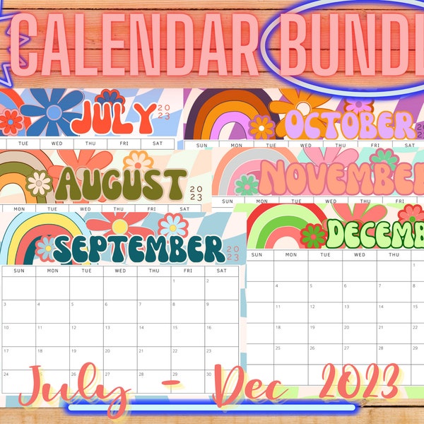 Colorful Calendar - Etsy
