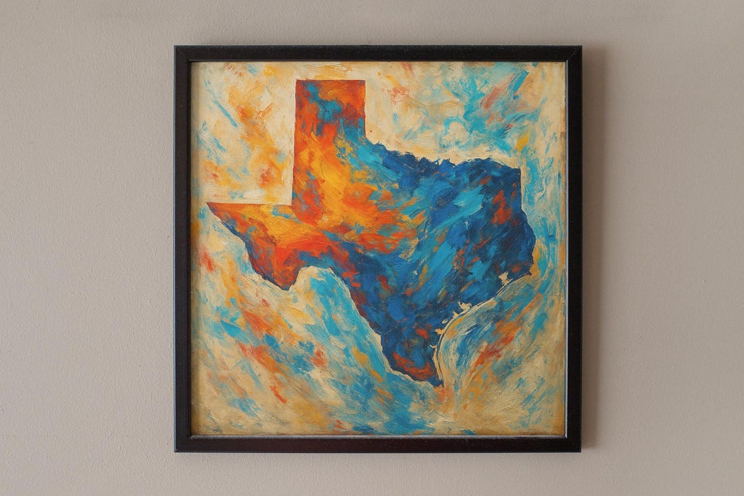 Texas Abstract Art Print – Bold Minimalist Digital Download, Modern ...