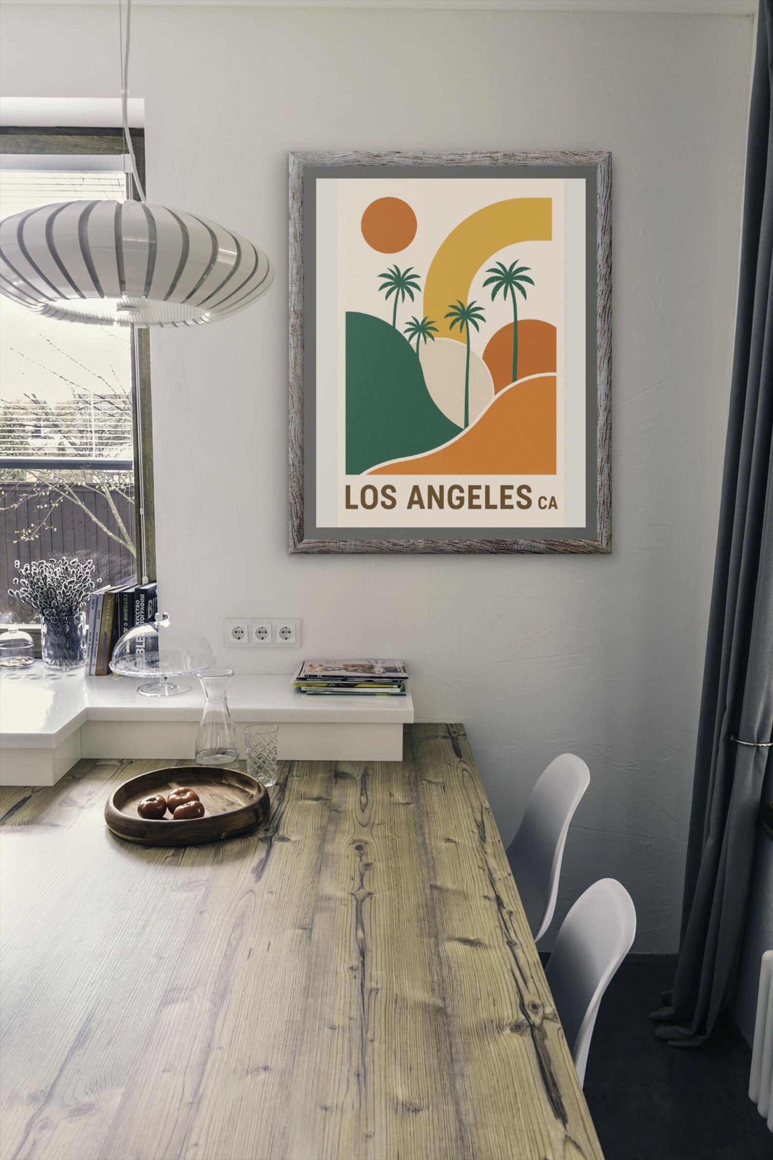 Los Angeles Digital Download Art – Mid Century Modern Minimalist Wall ...