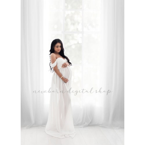 Maternity Digital Backdrop Bright White Window With Classic - Etsy