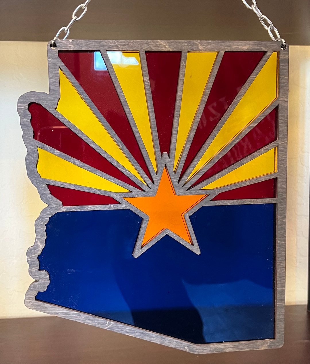 Arizona State Flag Faux Stained Glass - Beautiful Décor for Fans! - Etsy