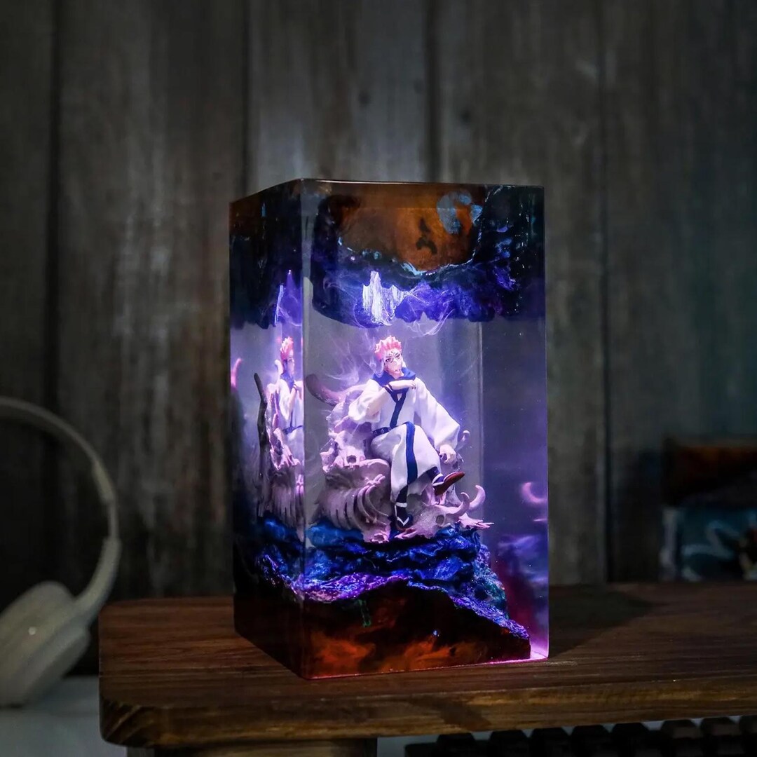 Ryome/n Suku.na Anime Epoxy Resin Wood Lamp Night Light Unique Her Him ...
