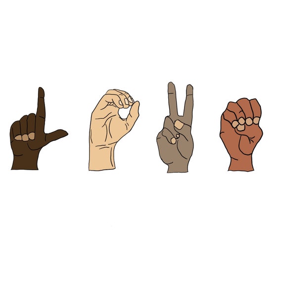 Asl Love Sign I Love You Sign Language Blue Sticker | Sticker & Co